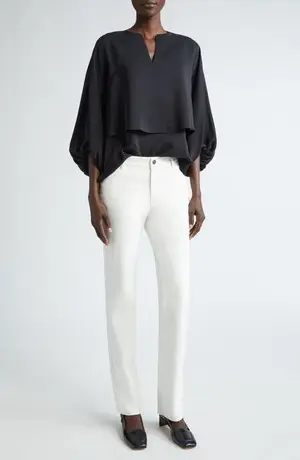 Lafayette 148 New York Thompson Waxed Denim Slim Leg Jeans