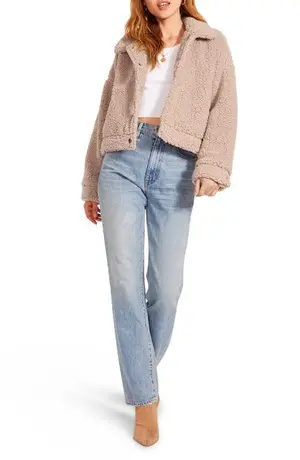 Steve Madden Faux Fur Bomber Jacket