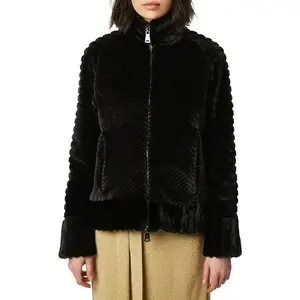 Bernardo Textured Faux Fur Jacket
