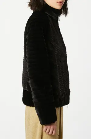 Bernardo Textured Faux Fur Jacket