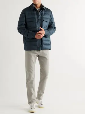 Loro Piana Quilted Silk-twill Down Overshirt