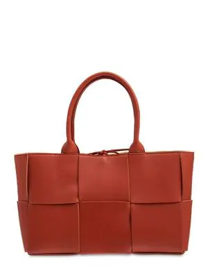 Bottega Veneta Arco Intreccio Nappa Leather Tote Bag Maple,maple