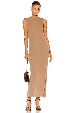 ST. AGNI Vas Knit Dress In Tan