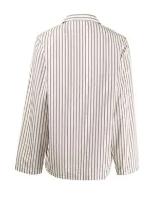 TEKLA Striped Poplin Pajama Shirt - White
