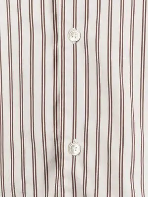TEKLA Striped Poplin Pajama Shirt - White