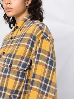 R13 Plaid-check Cropped Shirt