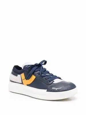 FERRAGAMO Logo-print Leather Sneakers