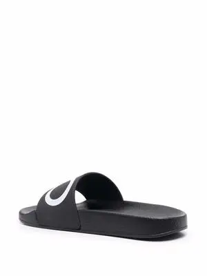 FERRAGAMO Gancini-print Open-toe Slides - Black