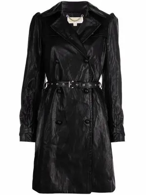 Michael Kors Faux-leather Puff-sleeve Coat