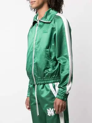 Amiri Satin Zipped Track Jacket - Green
