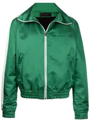 Amiri Satin Zipped Track Jacket - Green