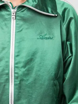 Amiri Satin Zipped Track Jacket - Green