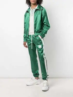 Amiri Satin Zipped Track Jacket - Green