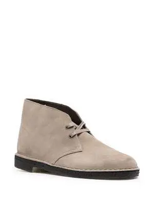 Clarks Lace-up Suede Desert Boots - Grey