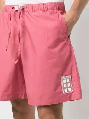 ROMEO HUNTE Crinkled Drawstring-waist Shorts - Pink