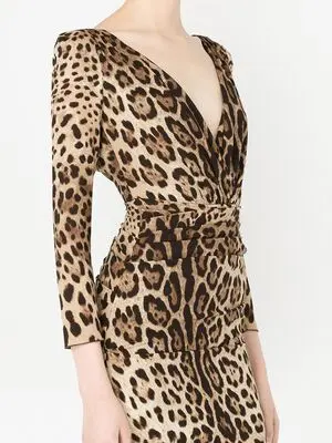 Dolce & Gabbana Leopard-print Mini Dress - Neutrals
