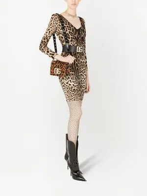 Dolce & Gabbana Leopard-print Mini Dress - Neutrals