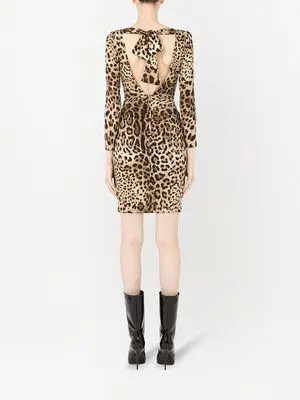 Dolce & Gabbana Leopard-print Mini Dress - Neutrals