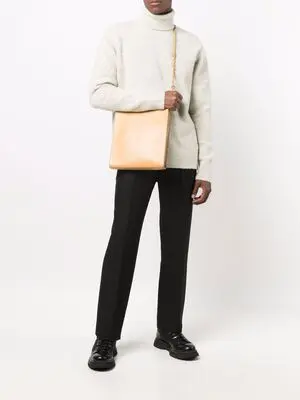 JIL SANDER Tangle Embossed-logo Leather Bag - Neutrals