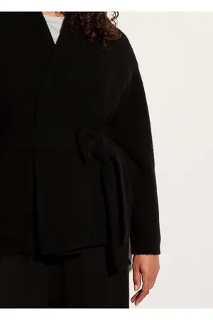 Vince Belted Cardigan Coat - Black