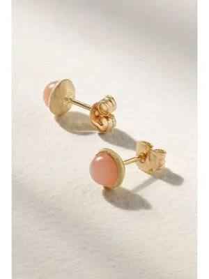 OLE LYNGGAARD COPENHAGEN Lotus 18-karat Moonstone Stud Earrings
