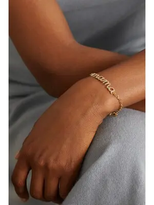 SYDNEY EVAN Large Mama Script 14-karat Diamond Bracelet
