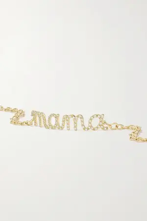 SYDNEY EVAN Large Mama Script 14-karat Diamond Bracelet
