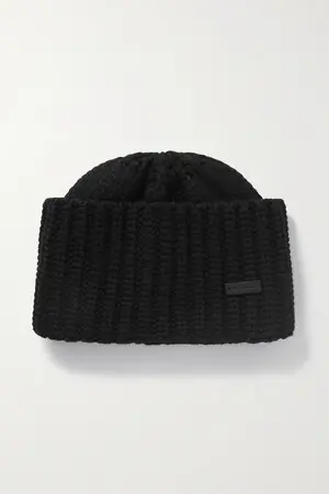 Saint Laurent Ribbed Cashmere Beanie - Black