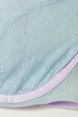 DORA LARSEN Lauren Satin-trimmed Lace And Stretch-tulle Underwired Bra