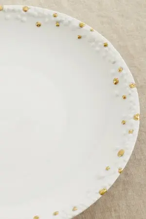 L'Objet Haas Brothers Mojave 27cm Gold-plated Porcelain Dinner Plate - White