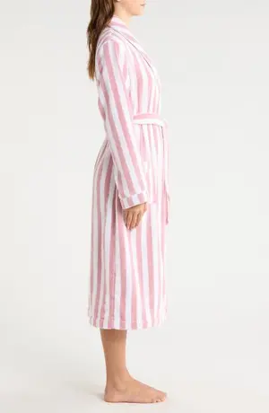 Nordstrom Hydro Cotton Terry Robe - Pink Stripe
