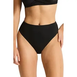 SEA LEVEL Retro High Waisted Bikini Bottom - Black