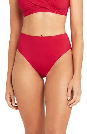 SEA LEVEL Sea Level Retro High Waisted Bikini Bottom Red
