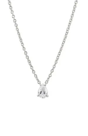 Nadri Pear Cubic Zirconia Pendant Necklace - Rhodium