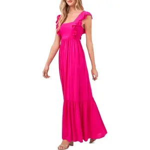 CECE DUPRAZ Ruffled Sleeveless Maxi Dress
