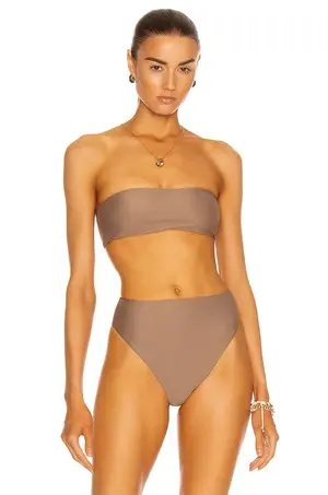 Jade Swim All Around Bandeau Bikini Top Nude