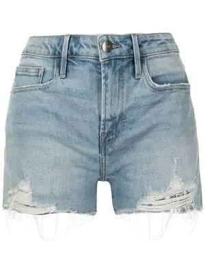FRAME Distressed Denim Shorts