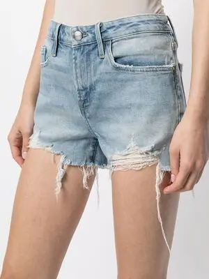FRAME Distressed Denim Shorts
