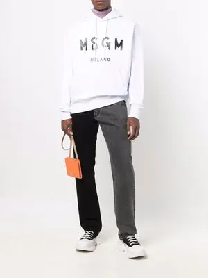 MSGM Logo Print Hoodie - White
