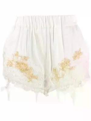 ALMAZ Lace Trim Mini Shorts