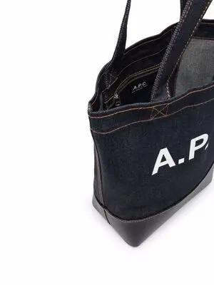 A.p.c. Denim Logo Tote Bag