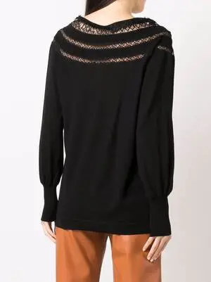 Alberta Ferretti Mesh-insert Knitted Top