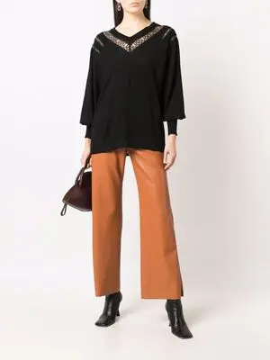 Alberta Ferretti Mesh-insert Knitted Top