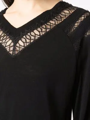 Alberta Ferretti Mesh-insert Knitted Top