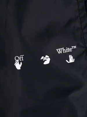 Off-White Diagonal Stripe Swimming Shorts - Black