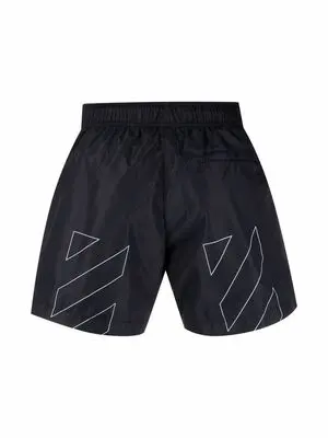Off-White Diagonal Stripe Swimming Shorts