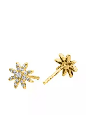 David Yurman 18kt Yellow Petite Starburst Diamond Stud Earrings - Gold