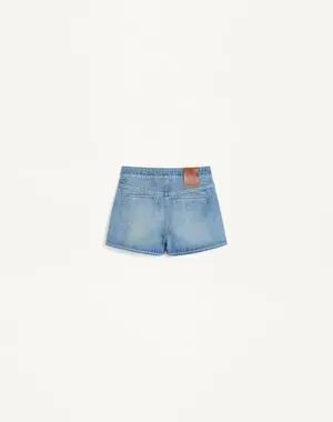 Valentino Garavani Denim Shorts With Floral Pocket Detail