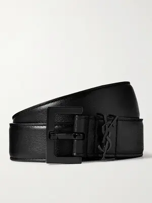 Saint Laurent 3cm Full-grain Leather Belt - Black