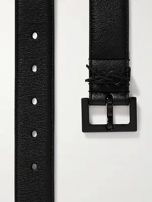 Saint Laurent 3cm Full-grain Leather Belt - Black